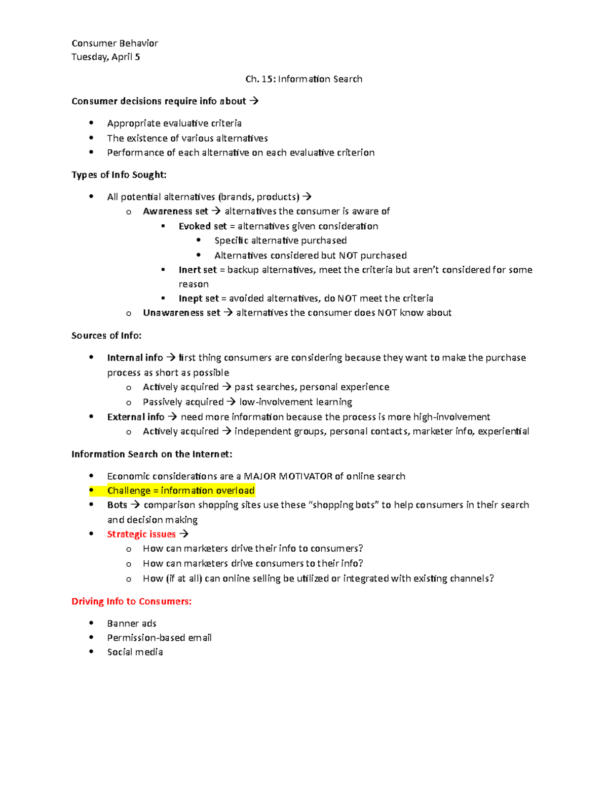 Ch. 15 Notes - Consumer Behavior with Mullen - Consumer Behavior ...