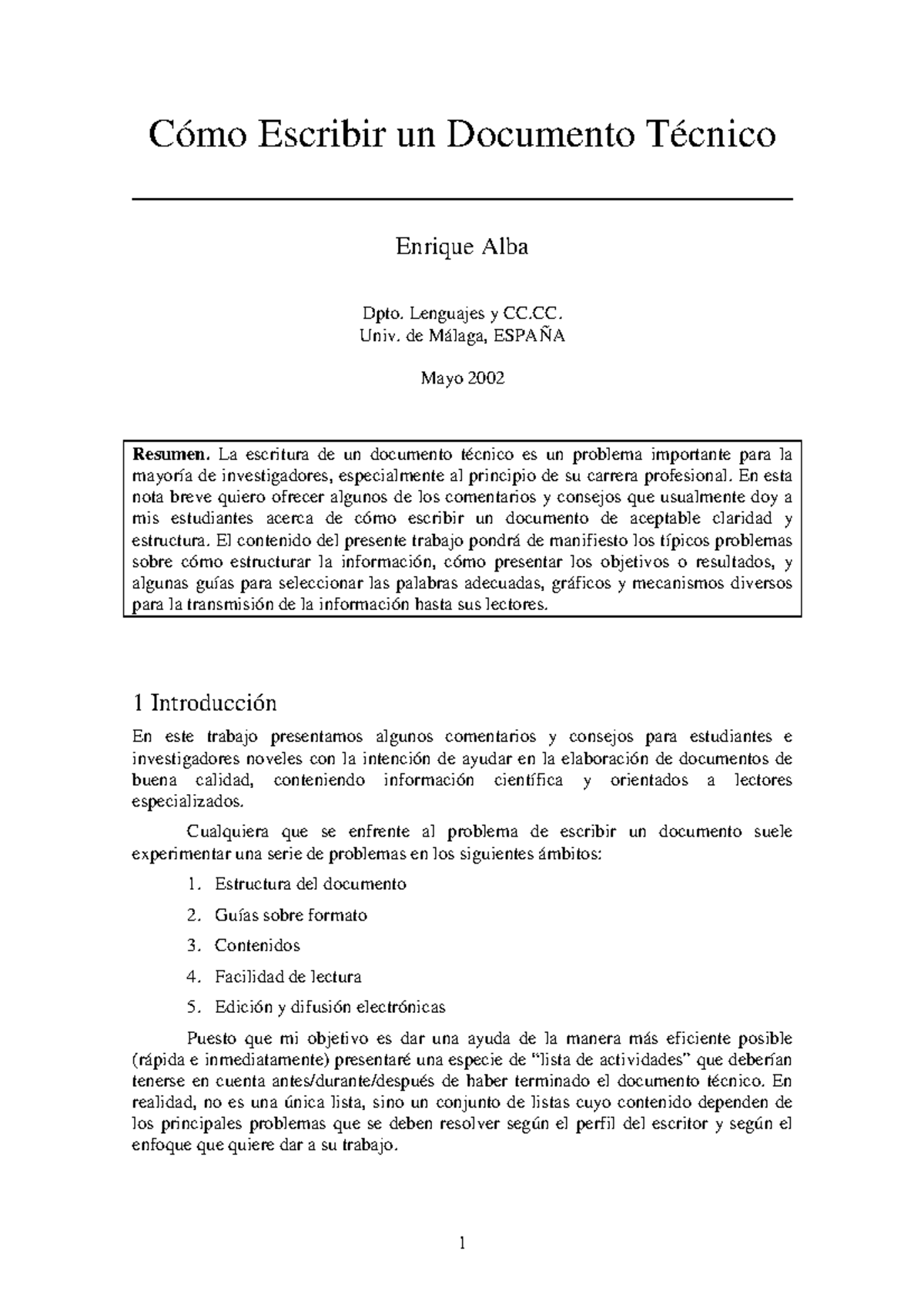 Doc Tecnico - técnicas - Cómo Escribir un Documento Técnico - Studocu