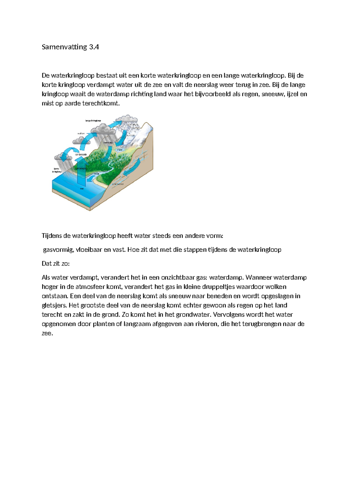 Samenvatting prgf 4.4 ak - Samenvatting 3. De waterkringloop bestaat ...