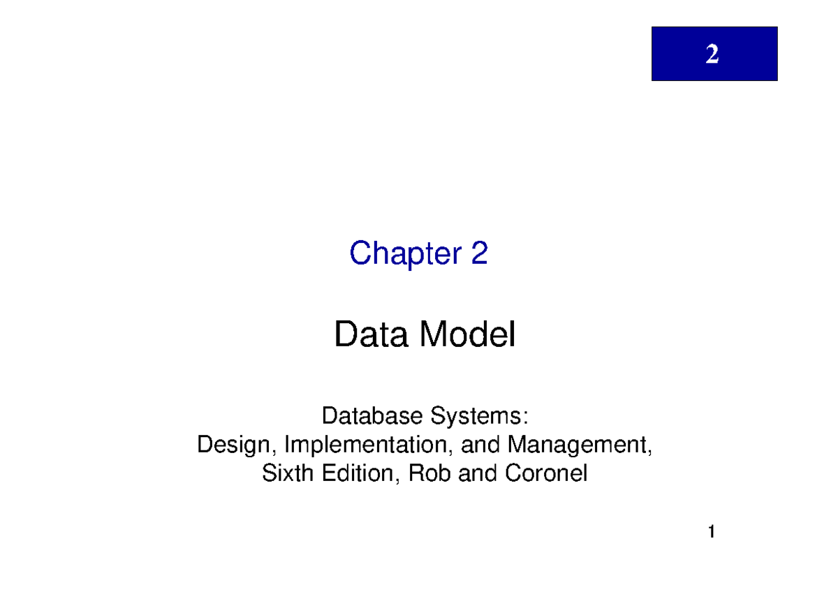 Database Models Lecture - Benilde - Studocu