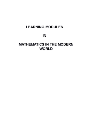 GEd 102 - Mathematics in the Modern World 41 - LEARNING MODULES IN MATHEMATICS IN THE MODERN ...
