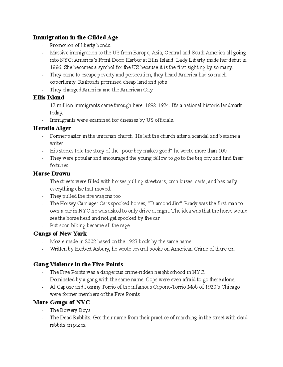 Amh 2 - immigration in the gilded age notes. - Immigration in the ...