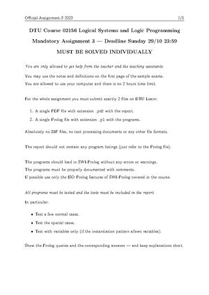 Assignment 4 Report - Logic Programming – Assignment 4 Made by Niklas ...