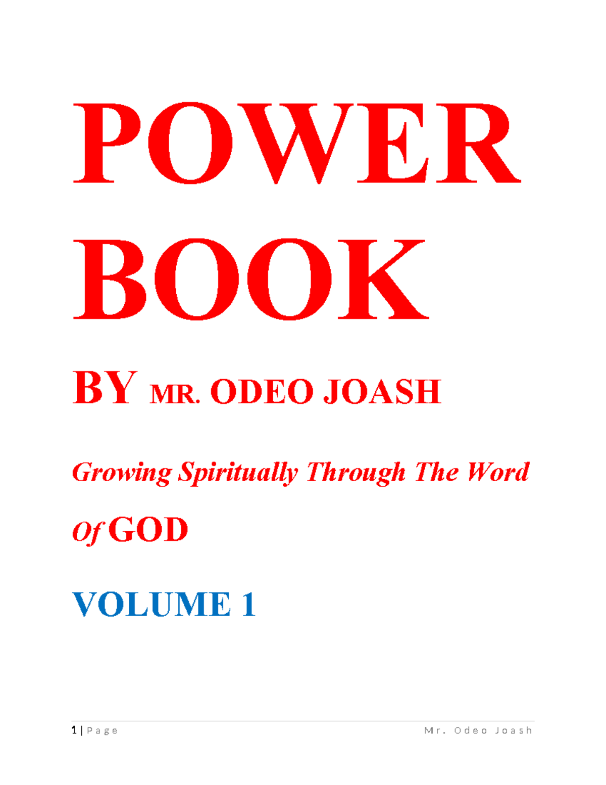 Power BOOK BY Mr. Odeo Joash - POWER BOOK BY MR. ODEO JOASH Growing ...