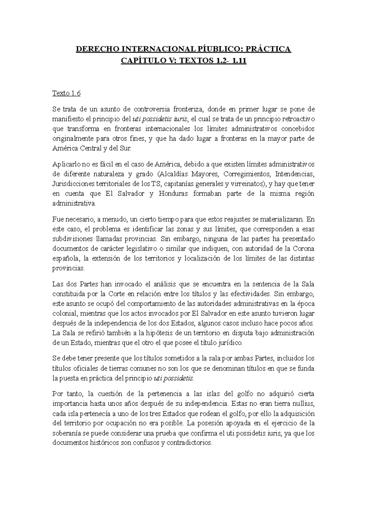 Derecho Internacional Público (Capítulo V- Texto 1.6 y 1.10) - DERECHO ...