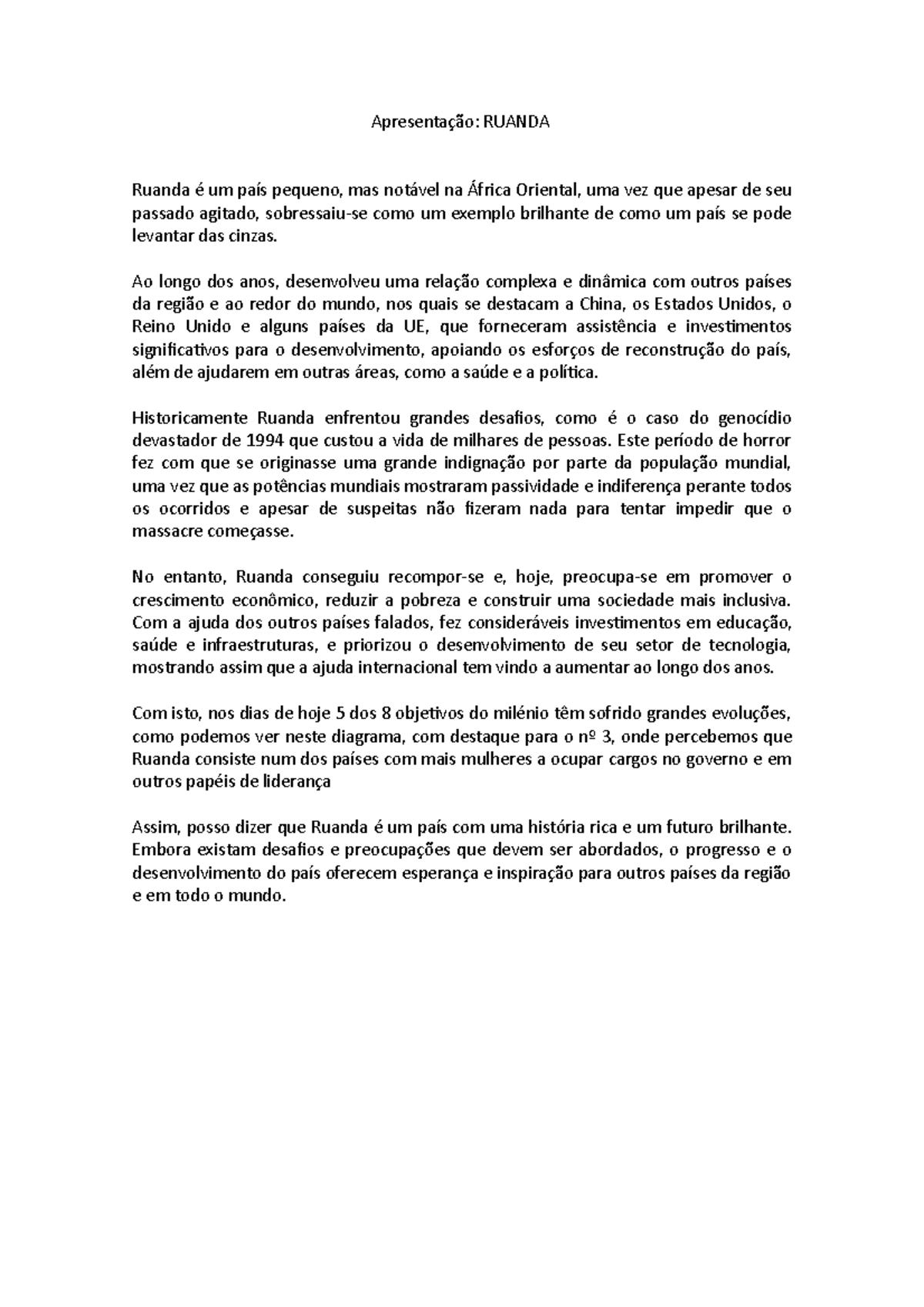Apresentação - hhhjo - Apresentação: RUANDA Ruanda é um país pequeno ...