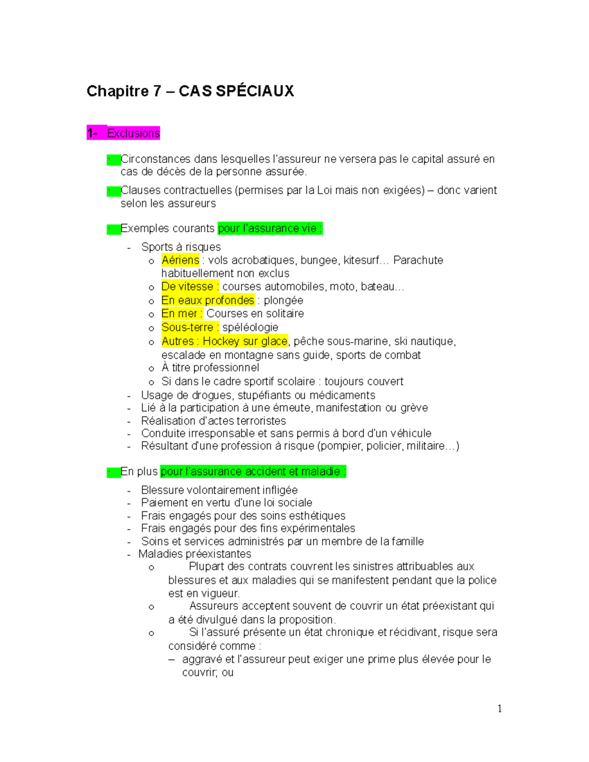 Chap 7 - Cas spéciaux - notes de cours - Chapitre 7 – CAS SPÉCIAUX 1 ...