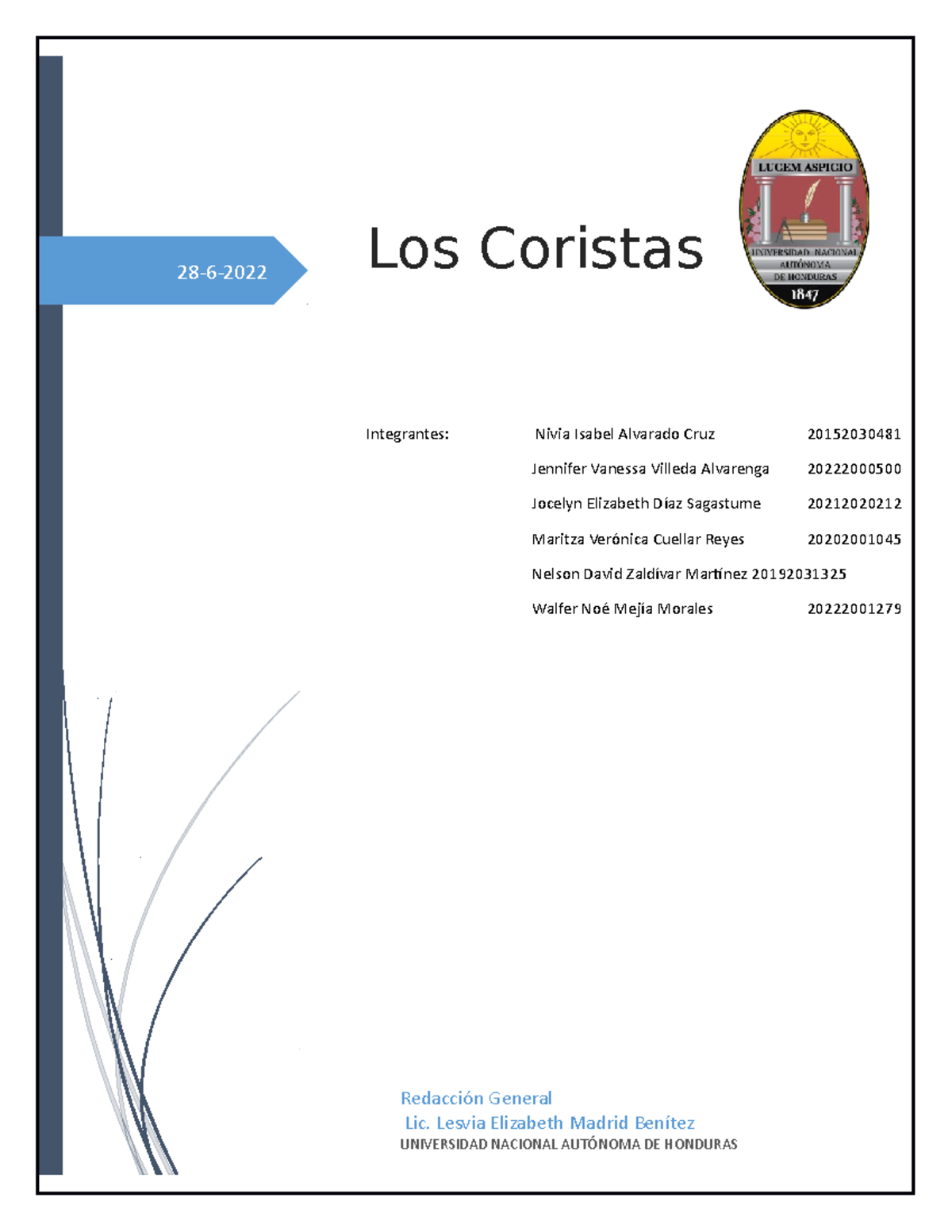 Reseña EL Corista - Trabajo - 28-6- Redacción General Lic. Lesvia ...