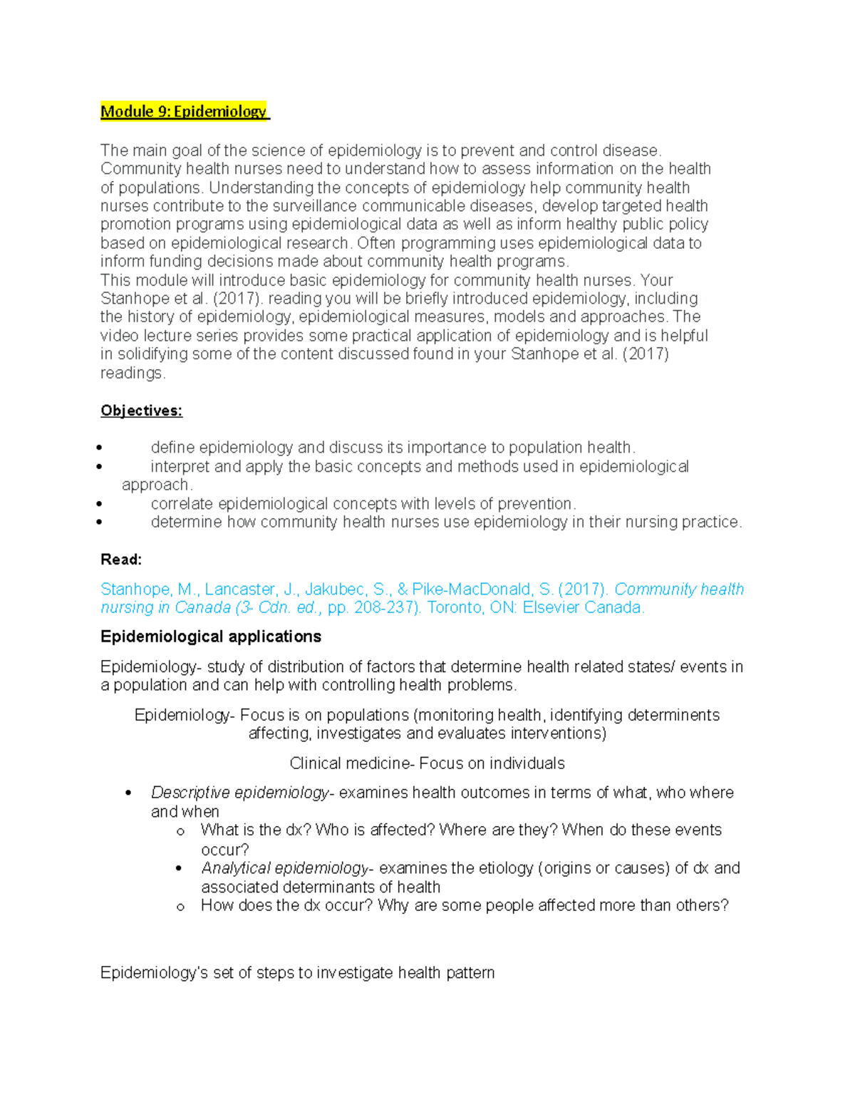 401 module 9 notes - Sarah Tekatch is the professor. - Module 9 ...