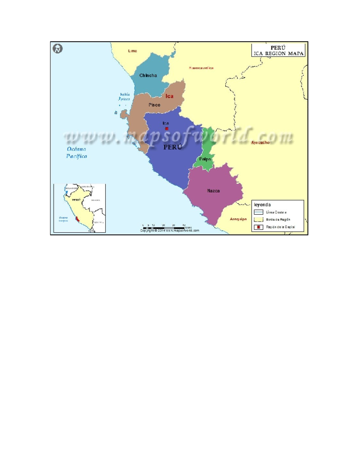 Mapa de Ica - el mapa de Ica - PERÚ N Lima ICA REGIÓN MAPA Huancavelica ...