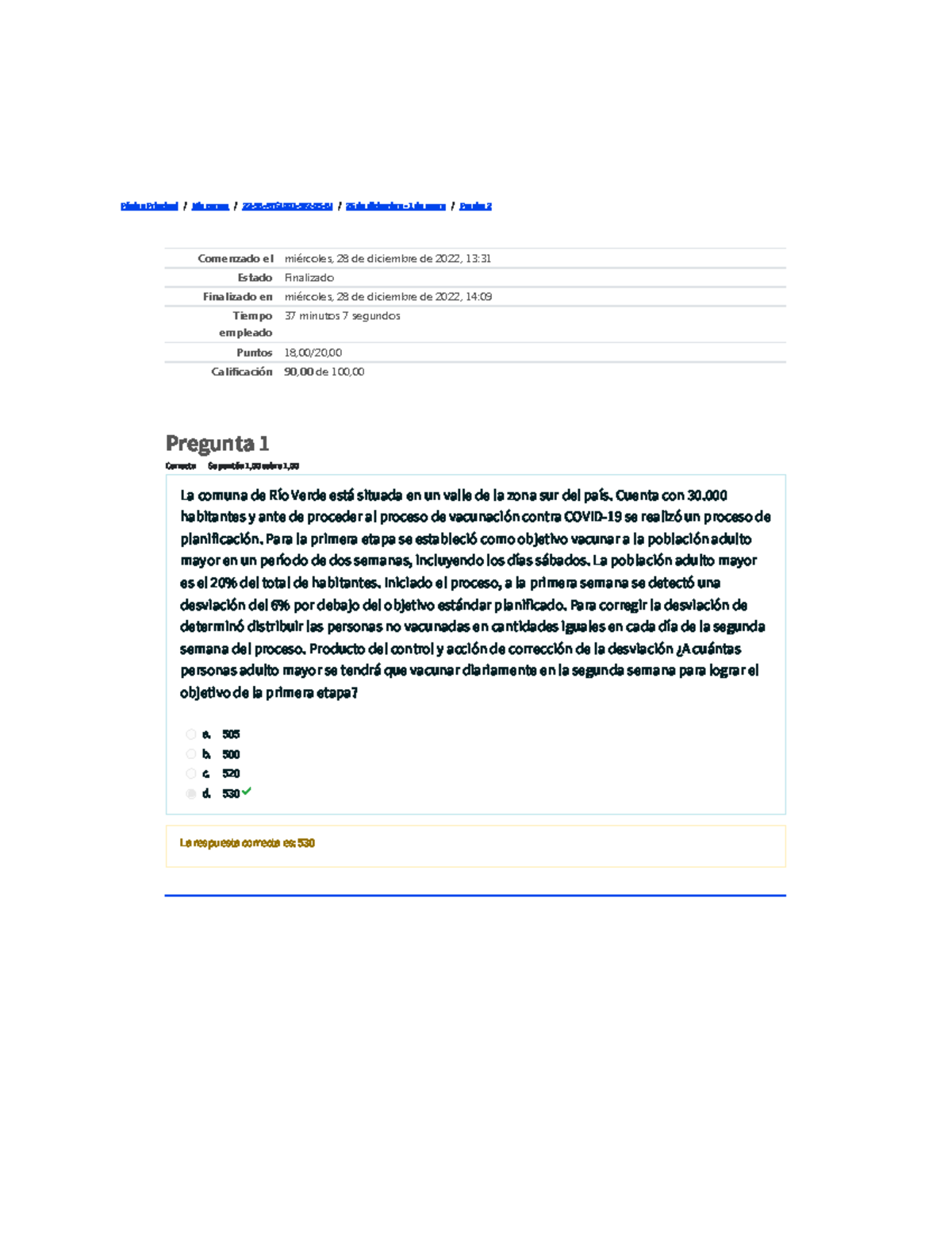 Prueba 2 adm y gestion - iplacex - Página Principal / Mis cursos / 22-5B-AYG1001-592-05-BI / 26 ...