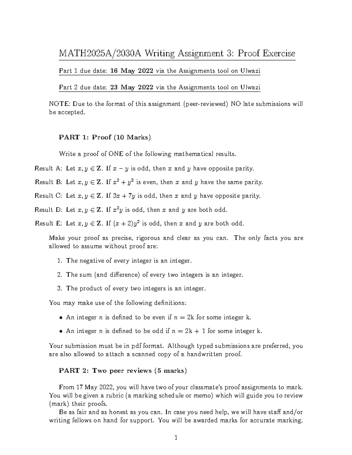 MATH2025 Writing Assignment 3 2022-2 - MATH2025A/2030A Writing ...