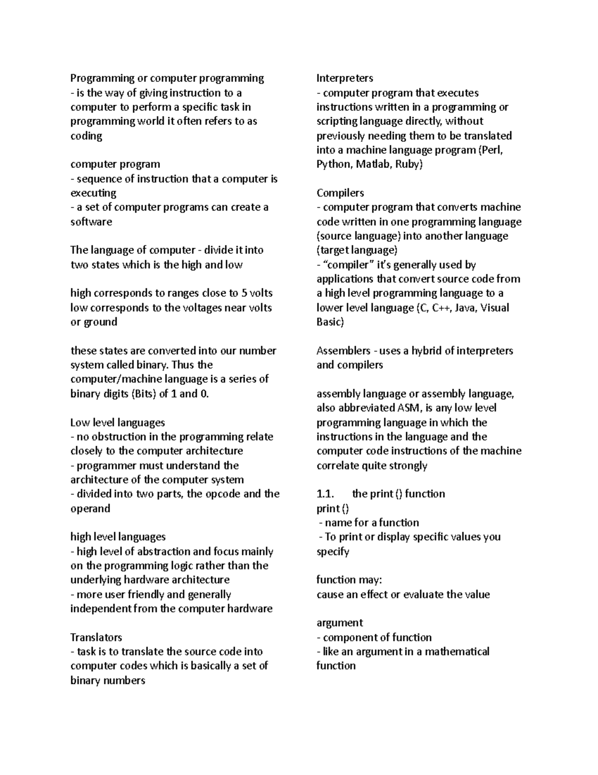 Notes Comp Prog Activity In Rizal Programming Or Computer Programming Is The Way Of Giving