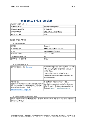 Co-teaching Social Science Lesson Plan - The IIE Lesson Plan Template ...