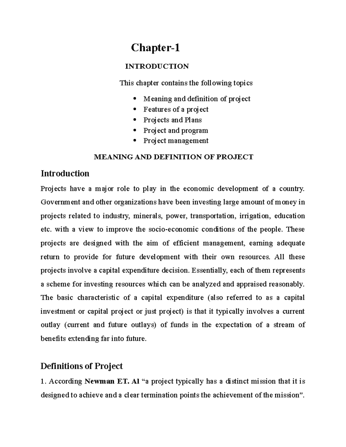 Chapter-1 - Project management - Chapter- INTRODUCTION This chapter ...