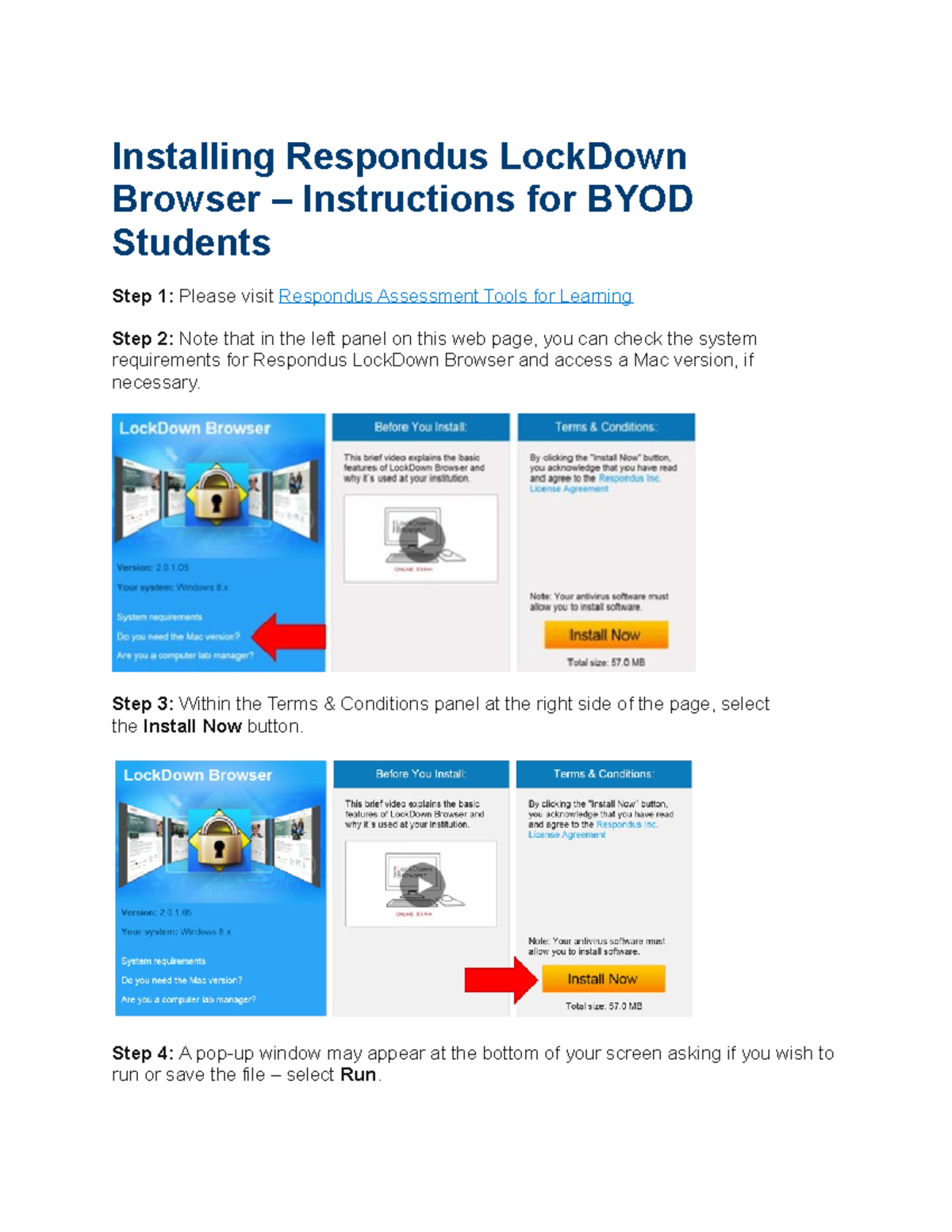 Installing Respondus Lock Down Browser - Installing Respondus LockDown ...