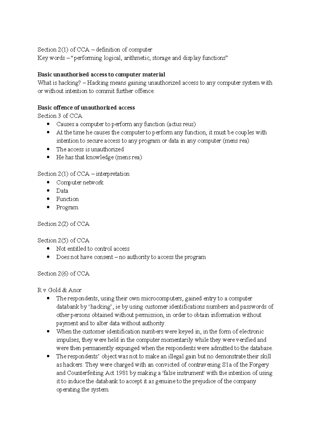 Cyber law chapter 2 - Section 2(1) of CCA – definition of computer Key ...