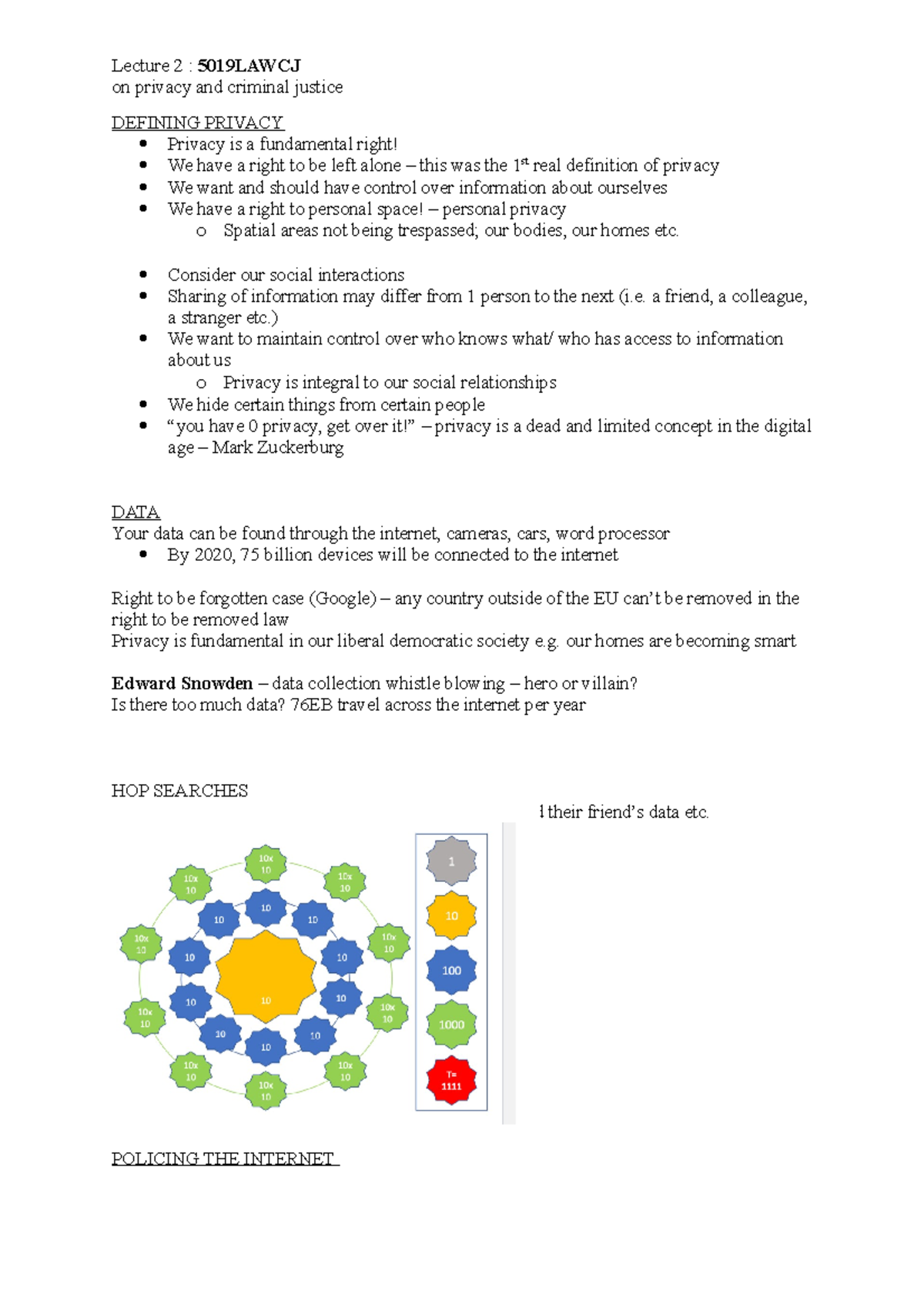 Lecture 2 - on privacy and criminal justice DEFINING PRIVACY Privacy is ...