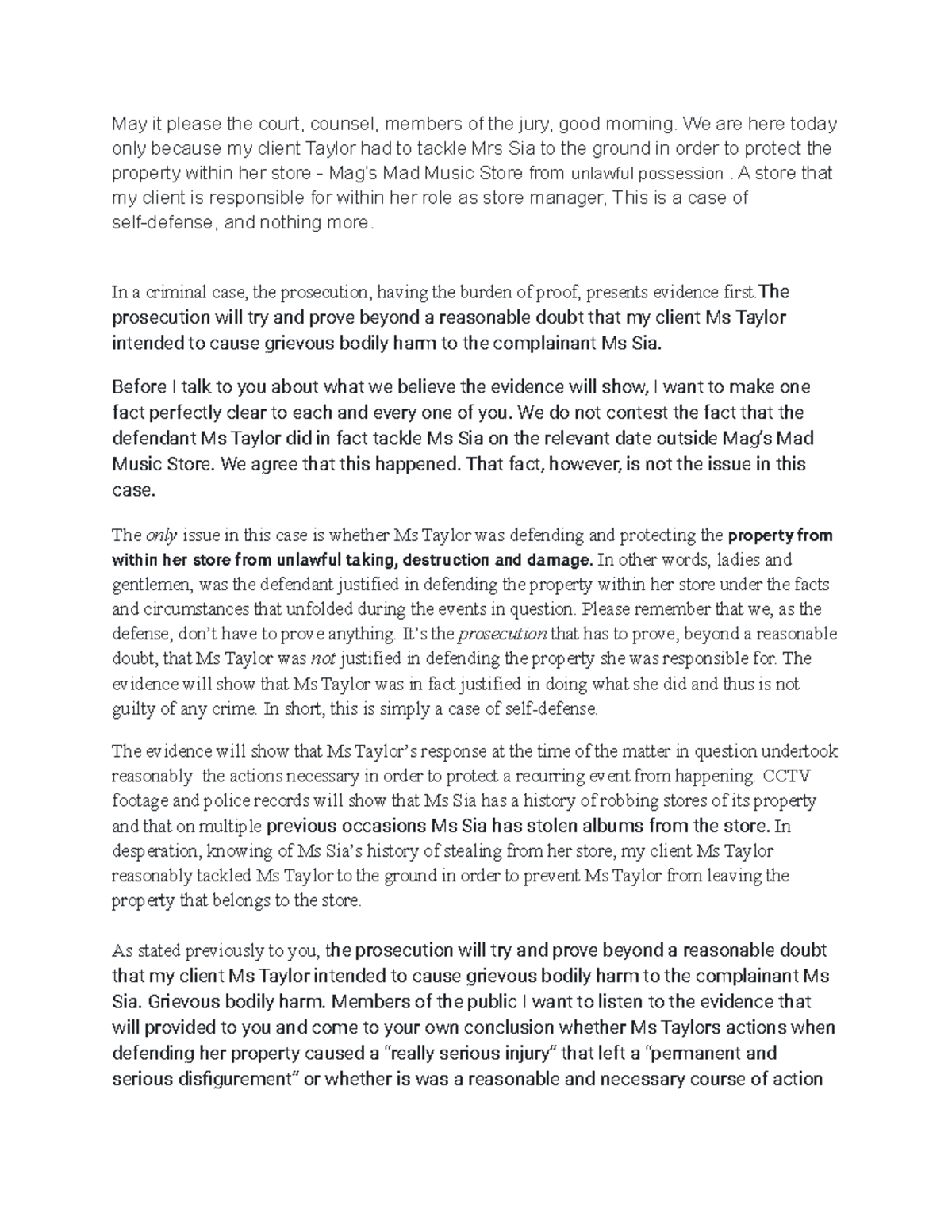 Opening Address - Tutorial work - May it please the court, counsel ...