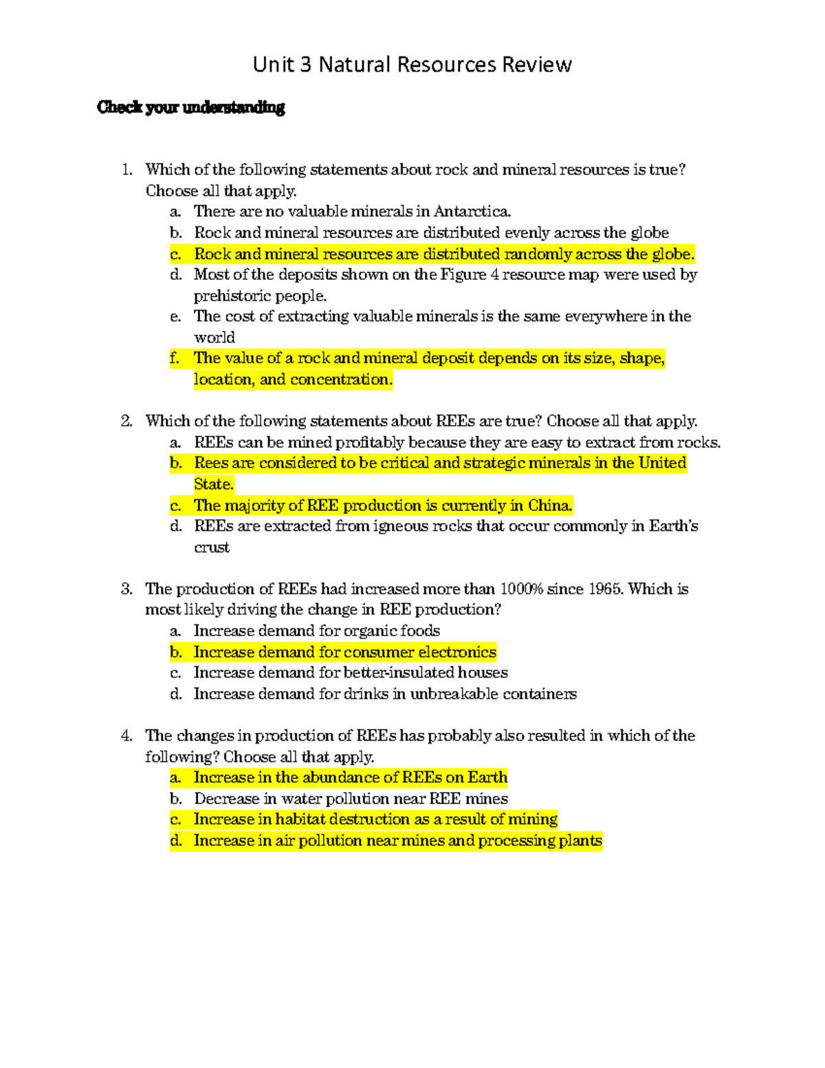Unit 3 Natural Resources Review - Answer Key (002) - Check your ...