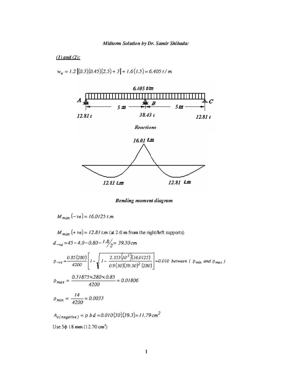 Midterm-Exam-Solved - Exam answers - 1 Midterm Solution by Dr. Samir ...