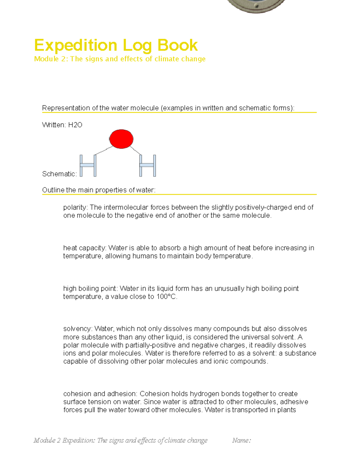 Ocean science logbook 2 - Module 2: The signs and effects of climate ...
