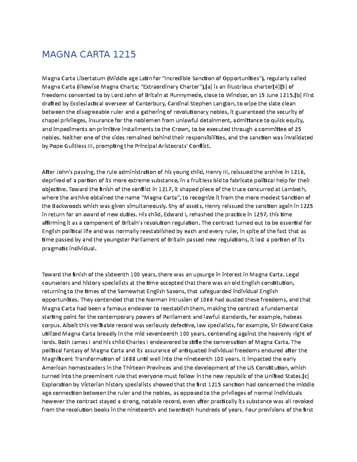 Magna carta - Event - MAGNA CARTA 1215 Magna Carta Libertatum (Middle ...