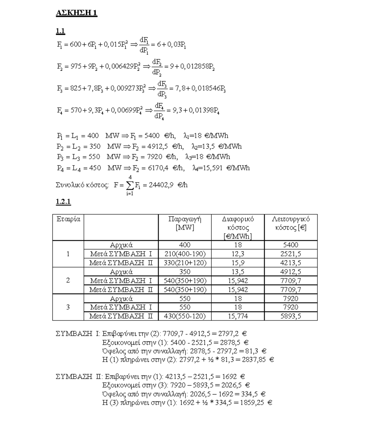 Exam 17 June 2014, questions and answers - ΑΣΚΗΣΗ 1 1 F1 = 600 + 6P1 ...