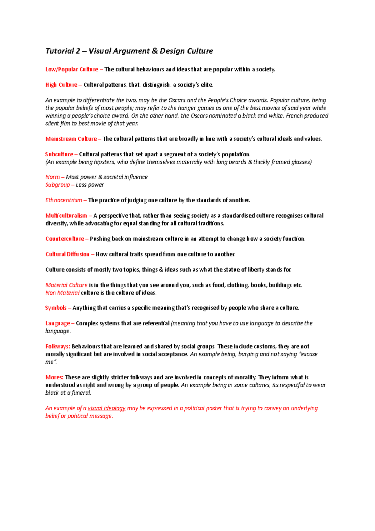 Culture and Visual Language - Tutorial 2 – Visual Argument & Design ...