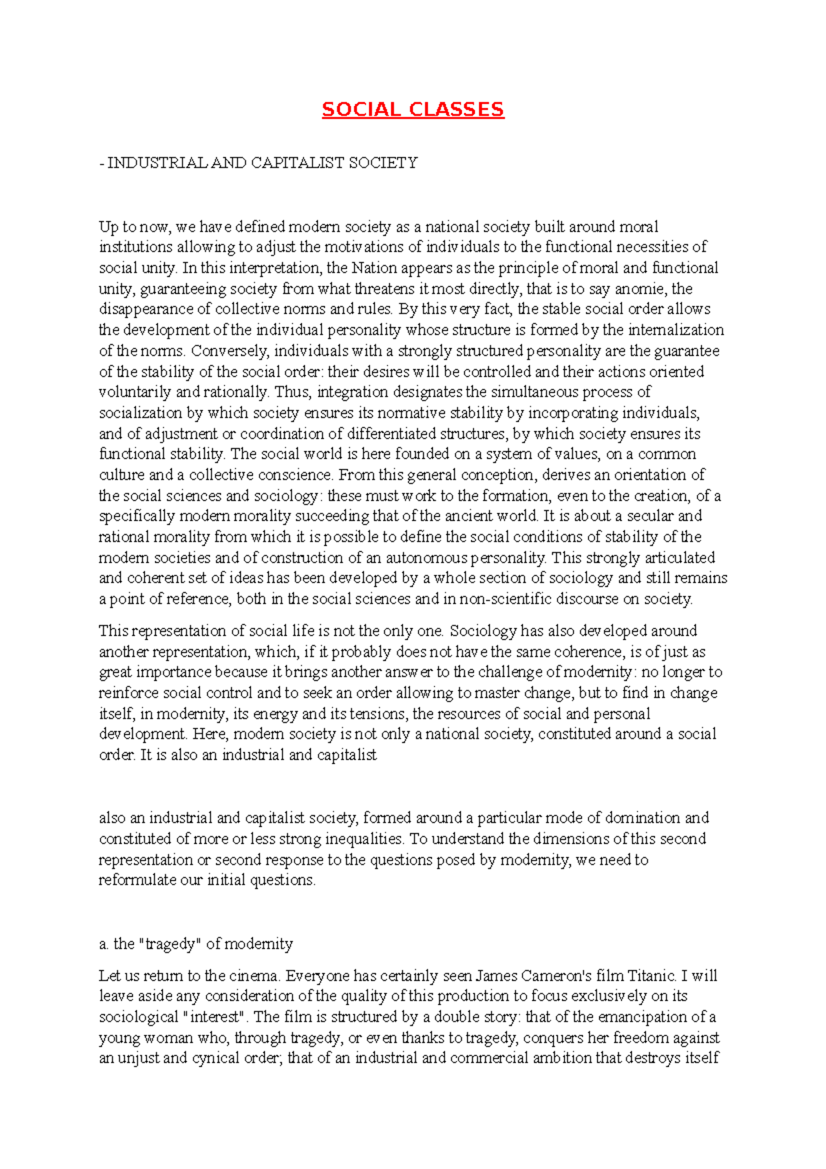 Introduction to sociology 25 - SOCIAL CLASSES - INDUSTRIAL AND ...