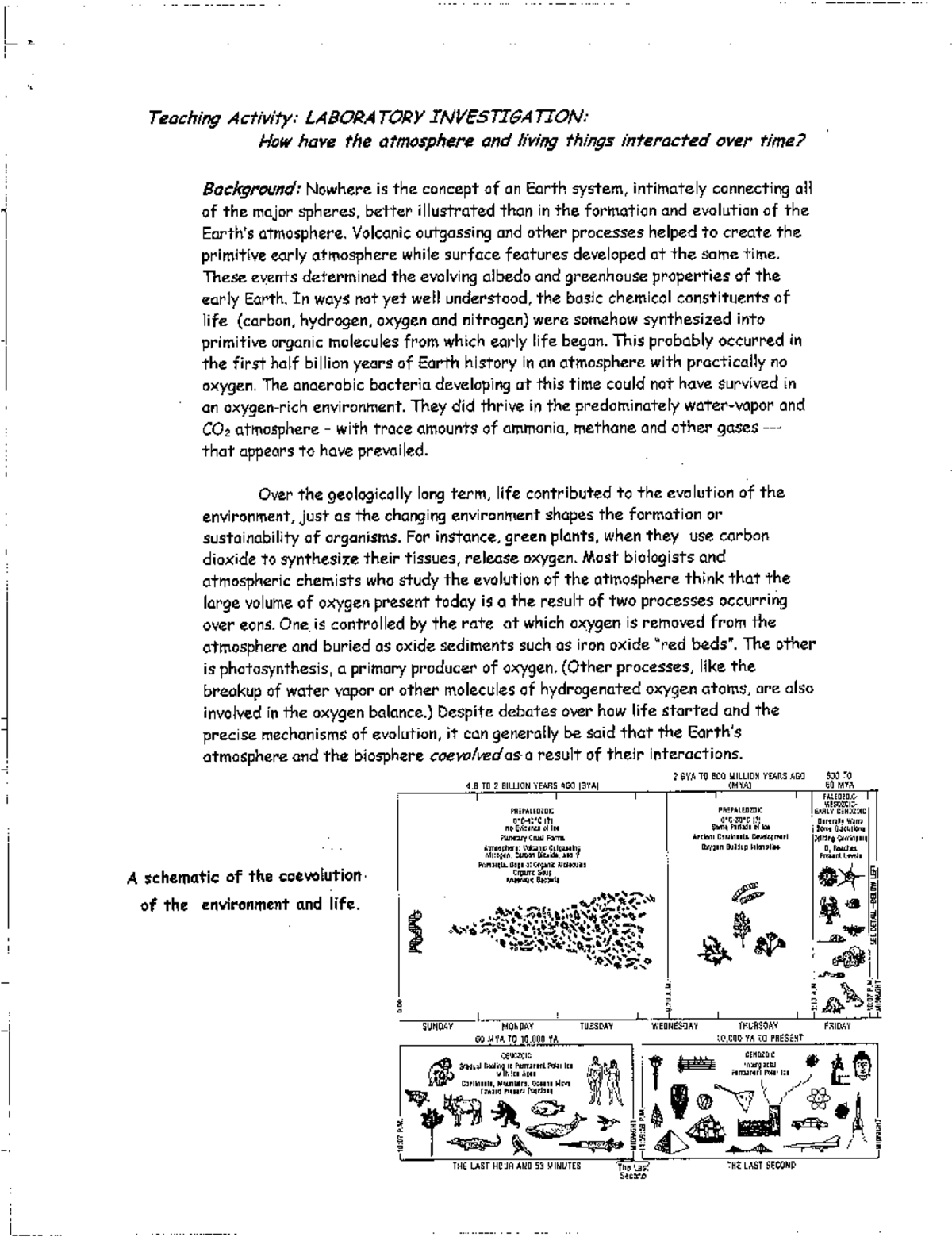 Laboratory Investigation- How have the atmosphere and living things ...