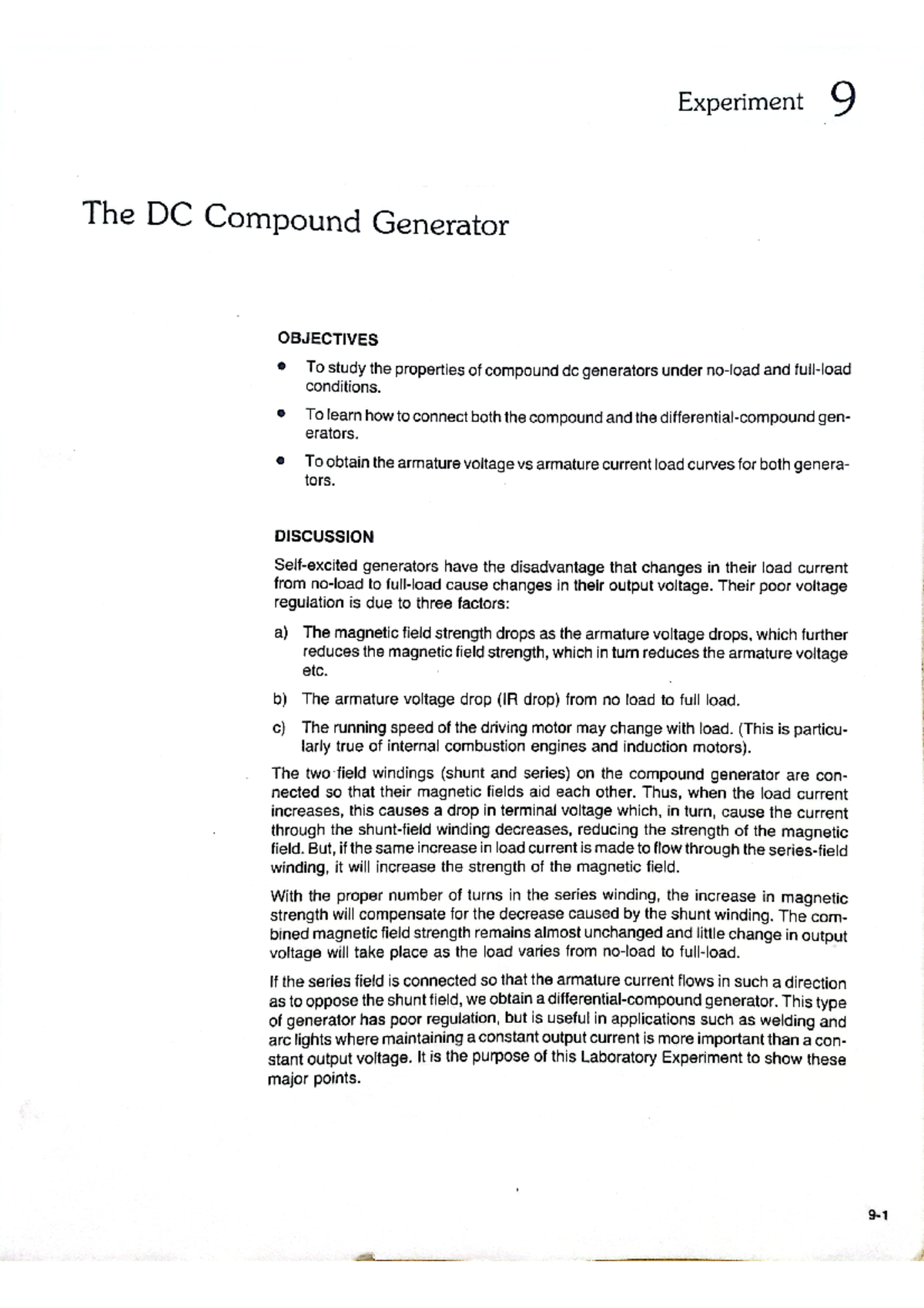 DC Compound Generator - DC motors deals with conversion of electrical ...