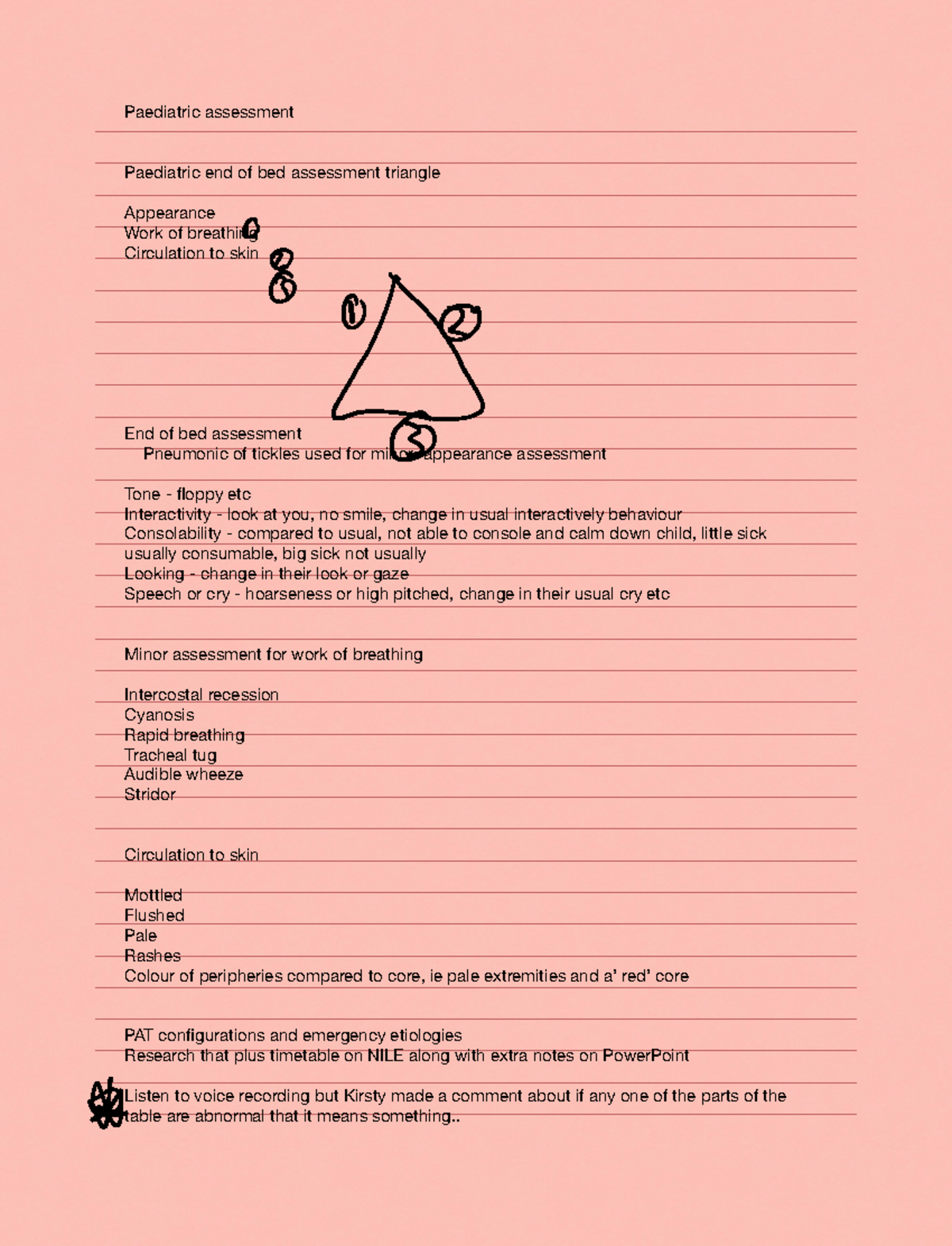 Note 23 Mar 2022 - Paramedic science notes - Paediatric assessment ...