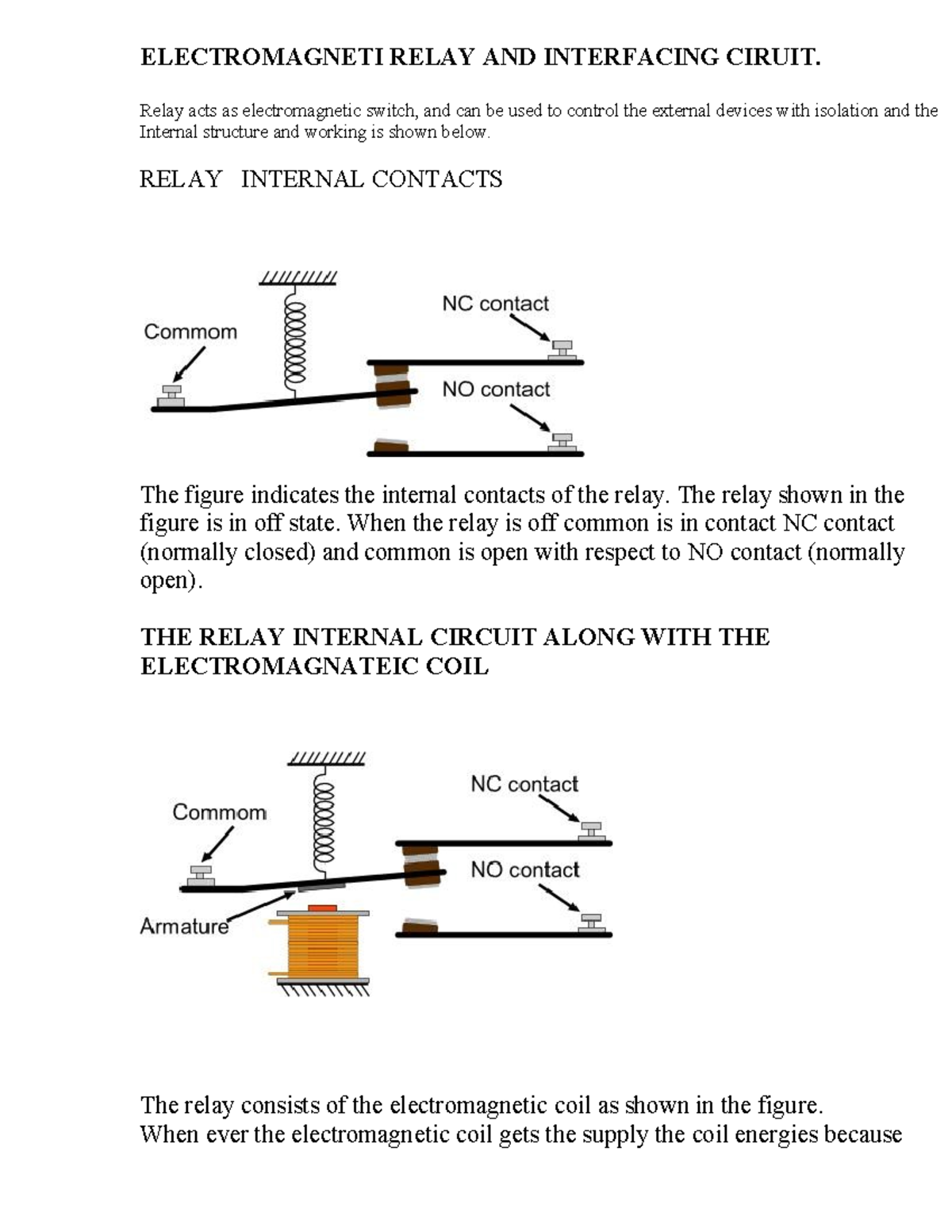 Relay Interface - 16-1 - ELECTROMAGNETI RELAY AND INTERFACING CIRUIT ...