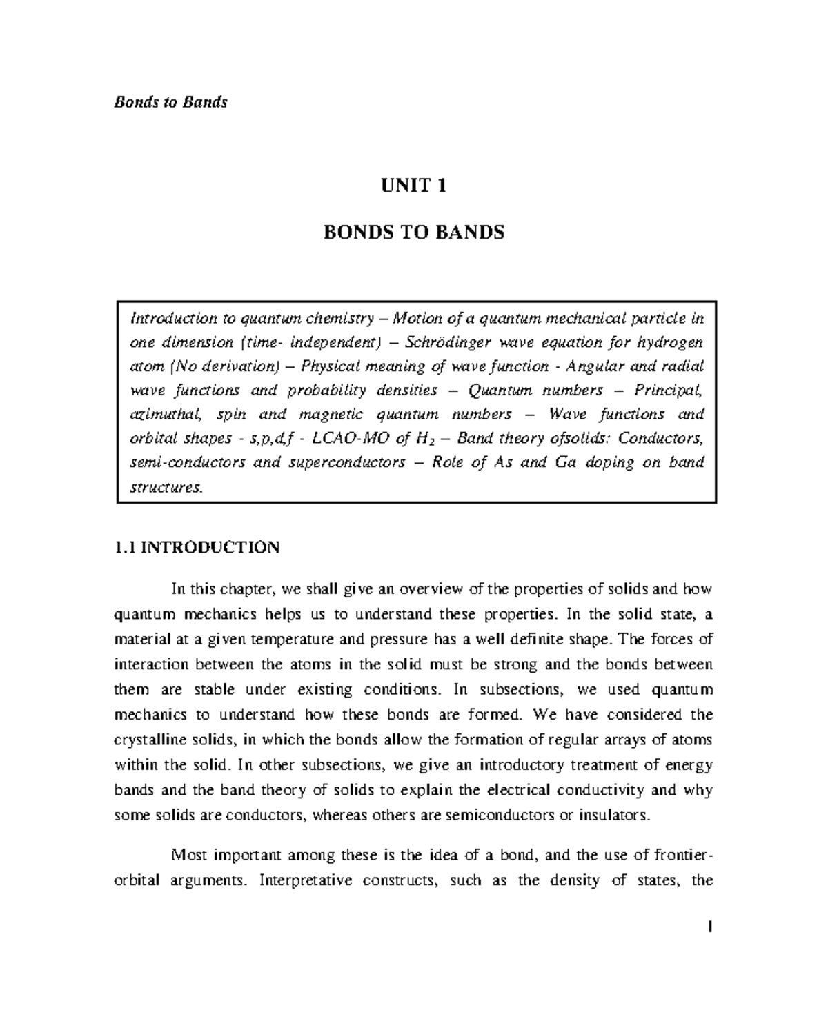 Chemical Bonding - Binds to bands - UNIT 1 BONDS TO BANDS 1 ...
