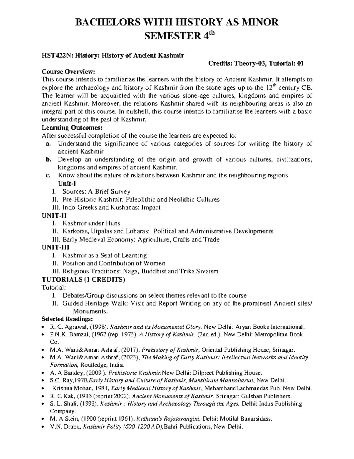 10664 - Bbggse - BACHELORS WITH HISTORY AS MINOR SEMESTER 4 th HST422N ...