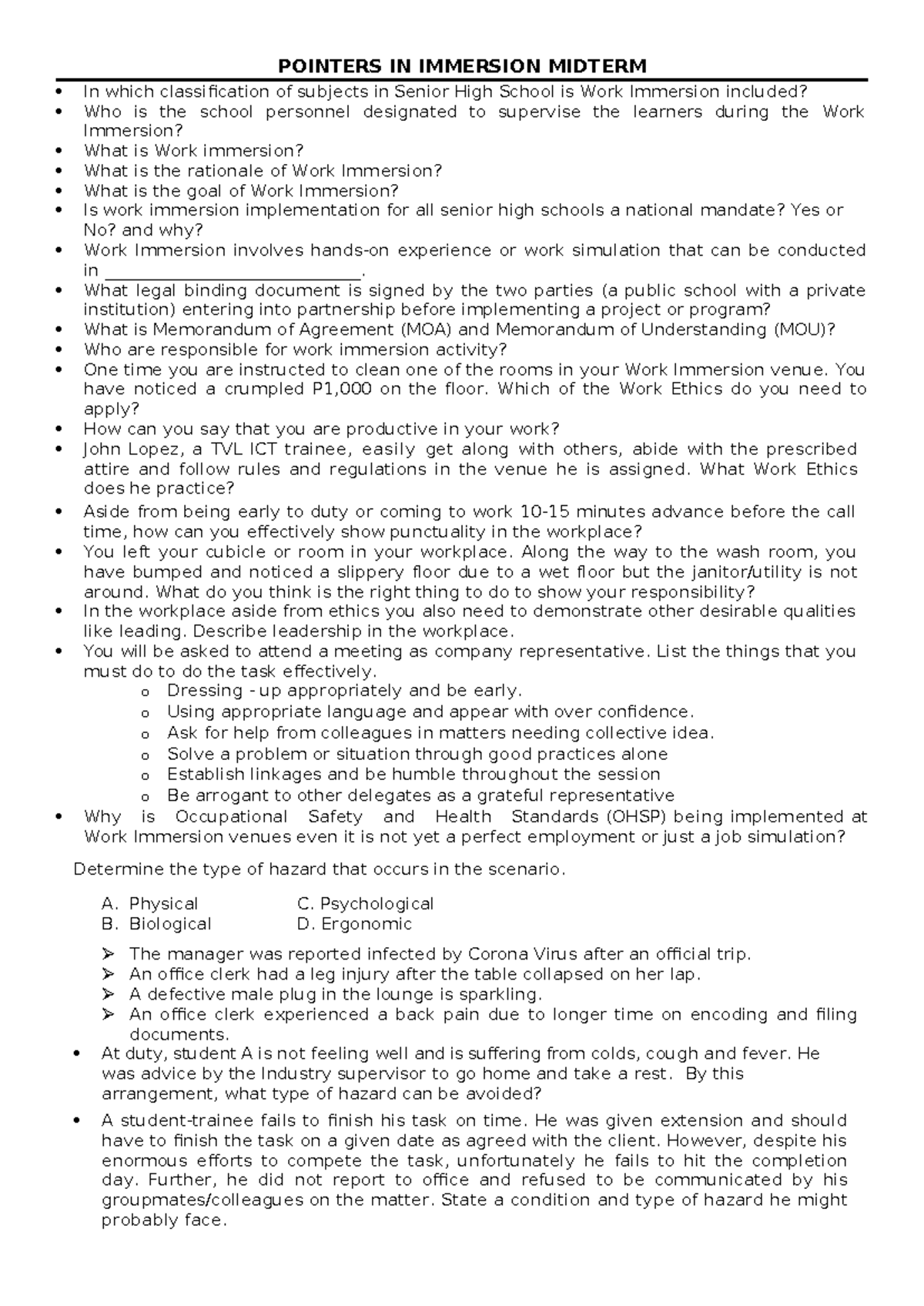 Pointers In Immersion Midterm Pointers In Immersion Midterm In Which