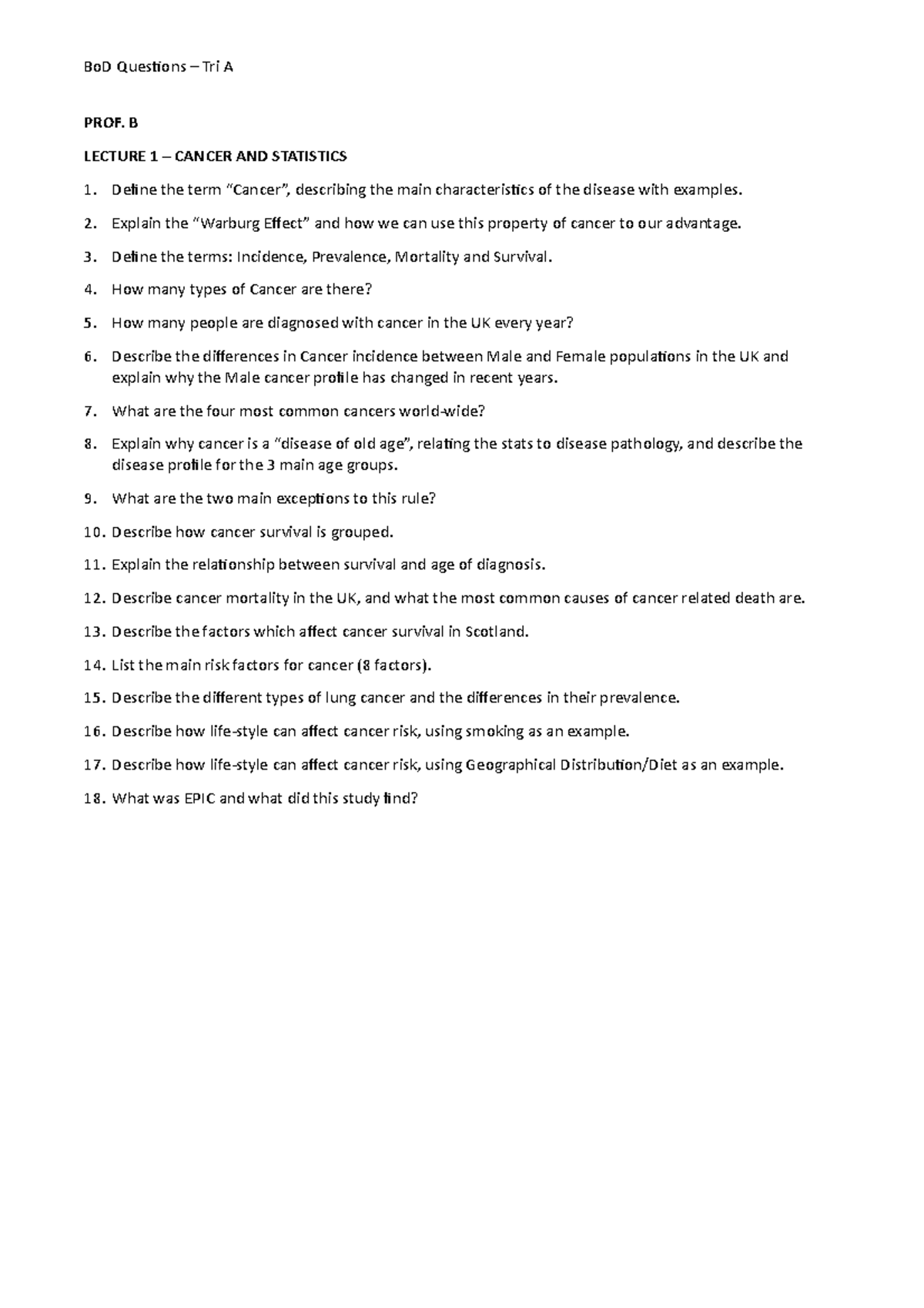 Sample/practice exam 2018, questions - BoD Questions – Tri A PROF. B ...