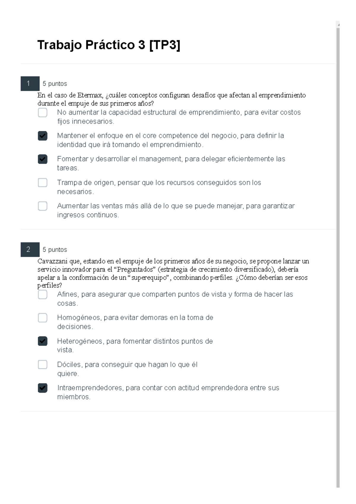 Trabajo Práctico 3 [TP3] 98.33% - 5 puntos En el caso de Etermax, ¿cuáles conceptos configuran ...