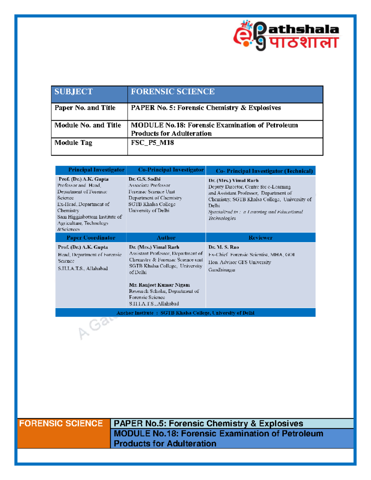 1453183734 FSC P5 M18 e-text - SUBJECT FORENSIC SCIENCE Paper No. and ...
