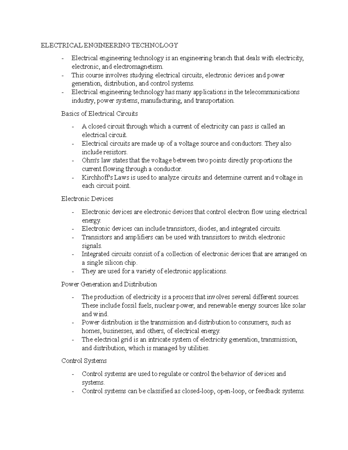 ENT 104 Notes 1 - Mathematical modeling of circuits, circuit ...