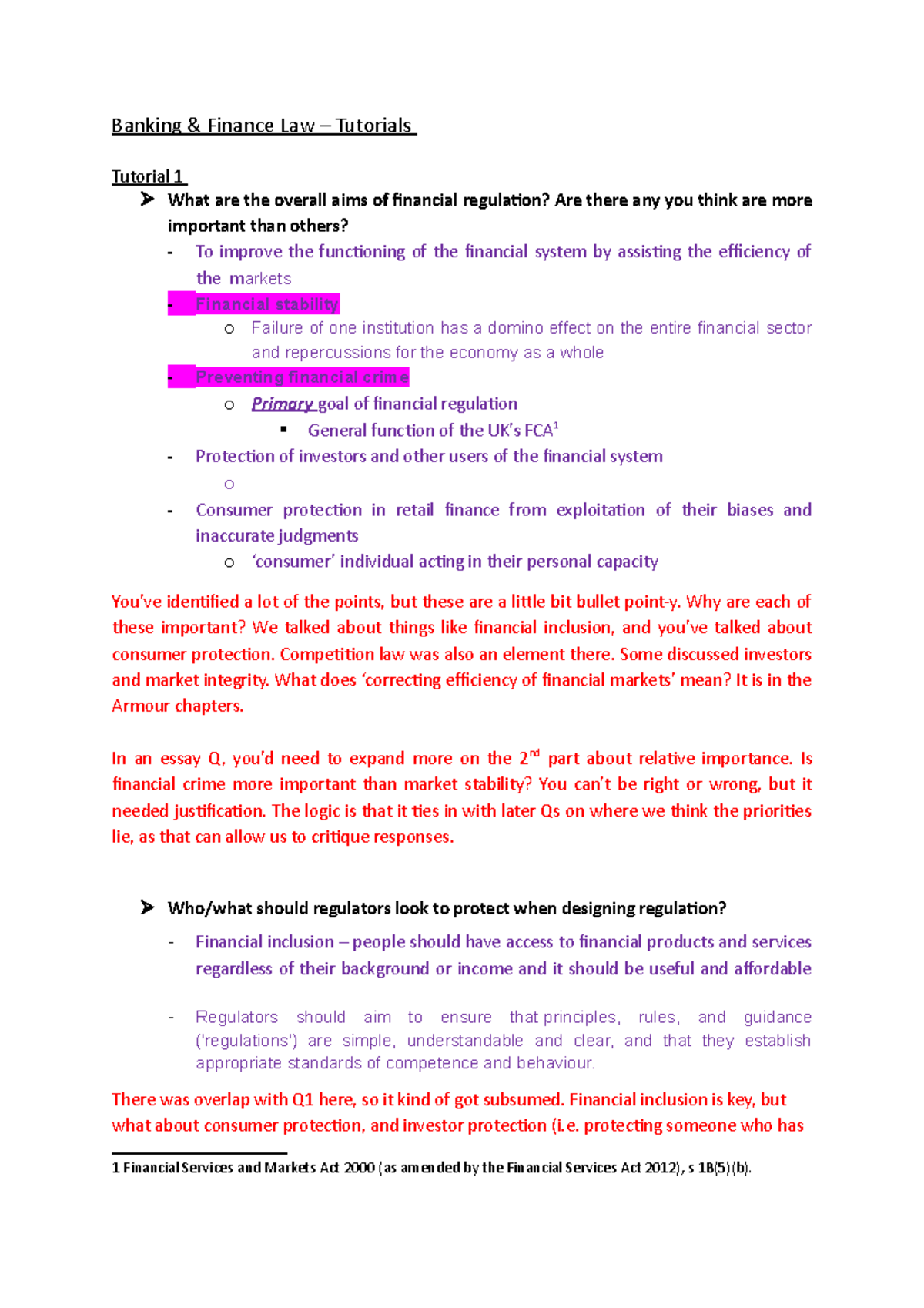 Tutorial- Banking n Finance - Banking & Finance Law – Tutorials ...