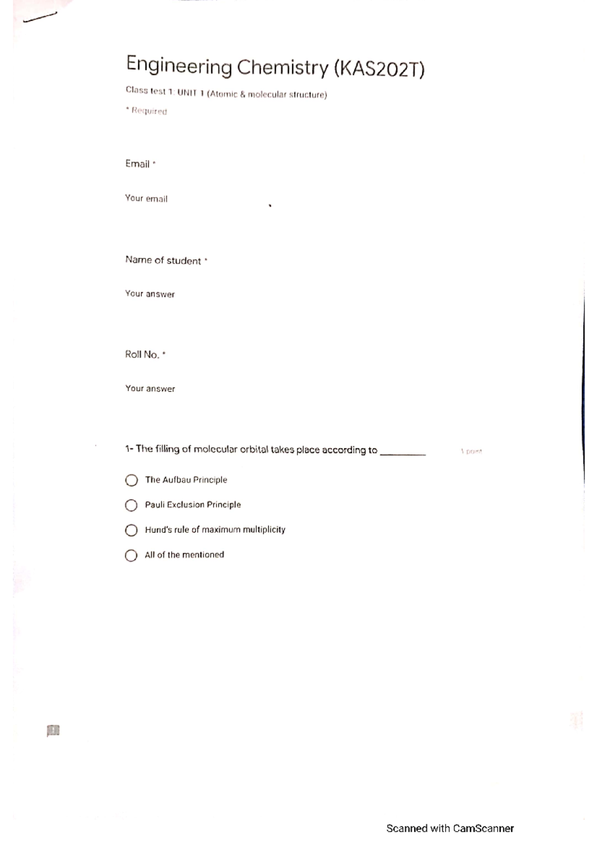 aktu first year chemistry notes - Engineering Chemistry (KAS202T) Class ...