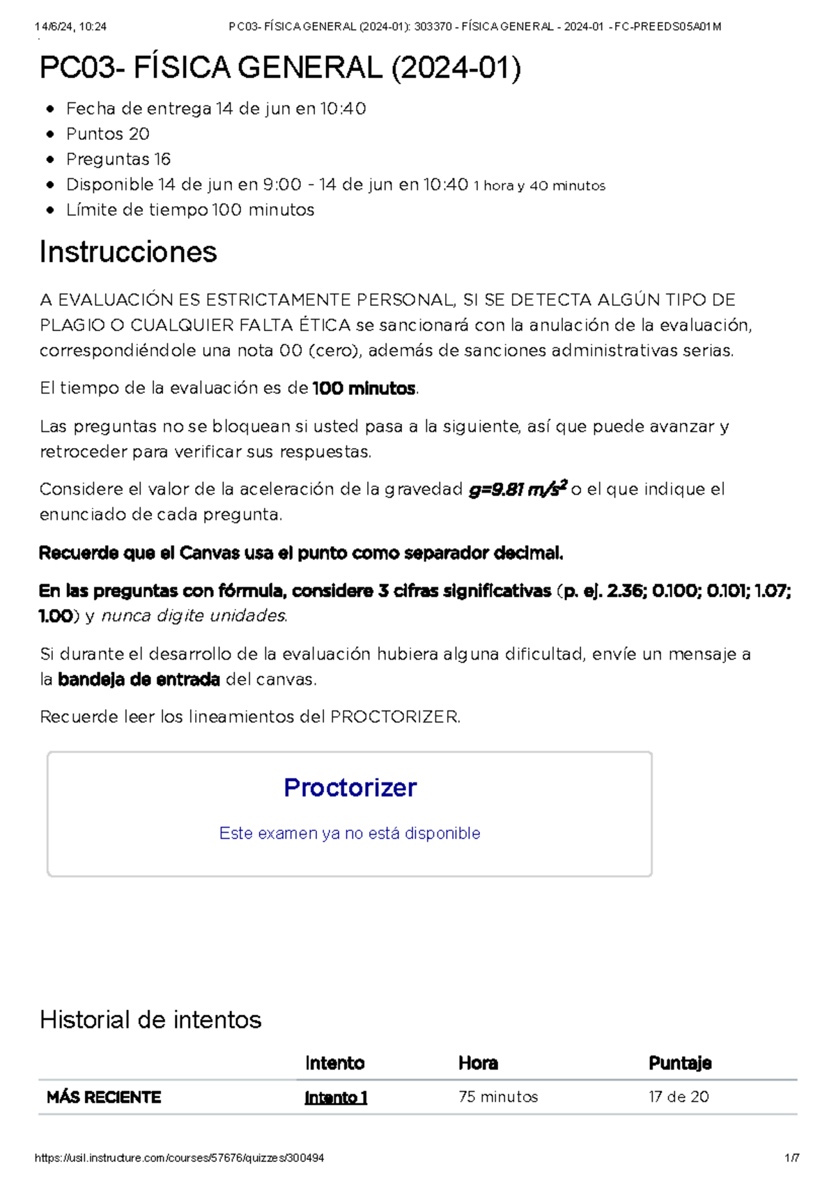 PC03- Física General (2024-01) 303370 - Física General - 2024-01 - FC ...