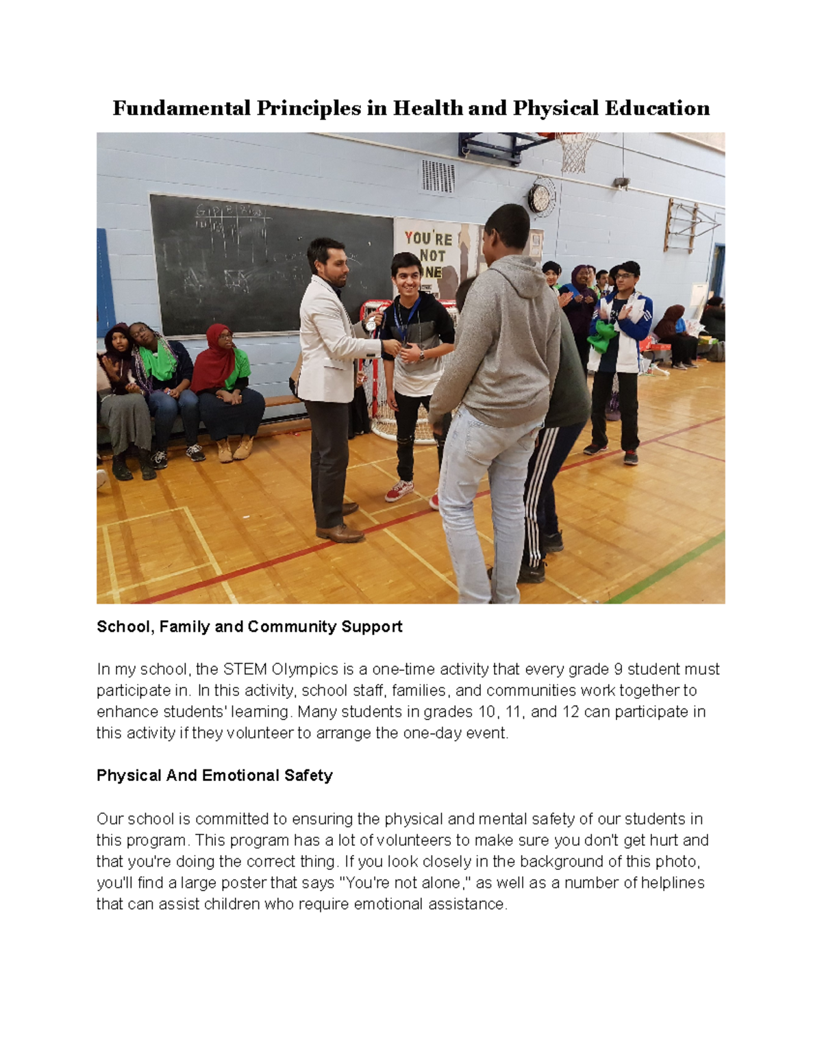 Fundamental Principles in Health and Physical Education - In this ...