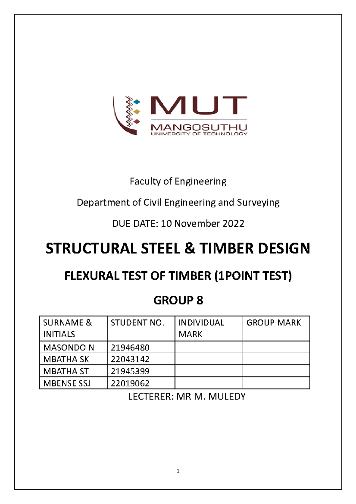 Steel PRAC Report final - Faculty of Engineering Department of Civil ...