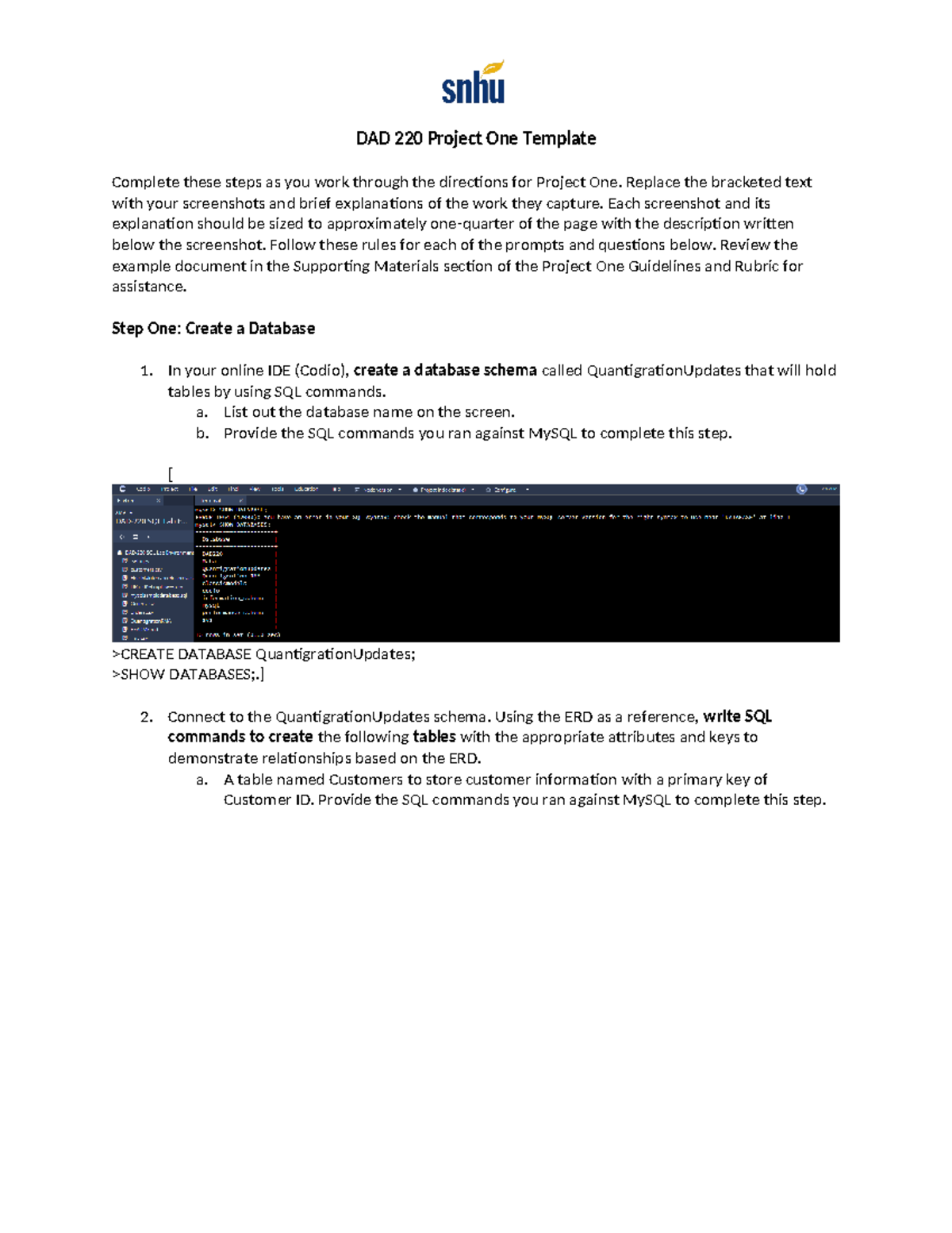 DAD 220 Project One Maha - DAD 220 Project One Template Complete these ...