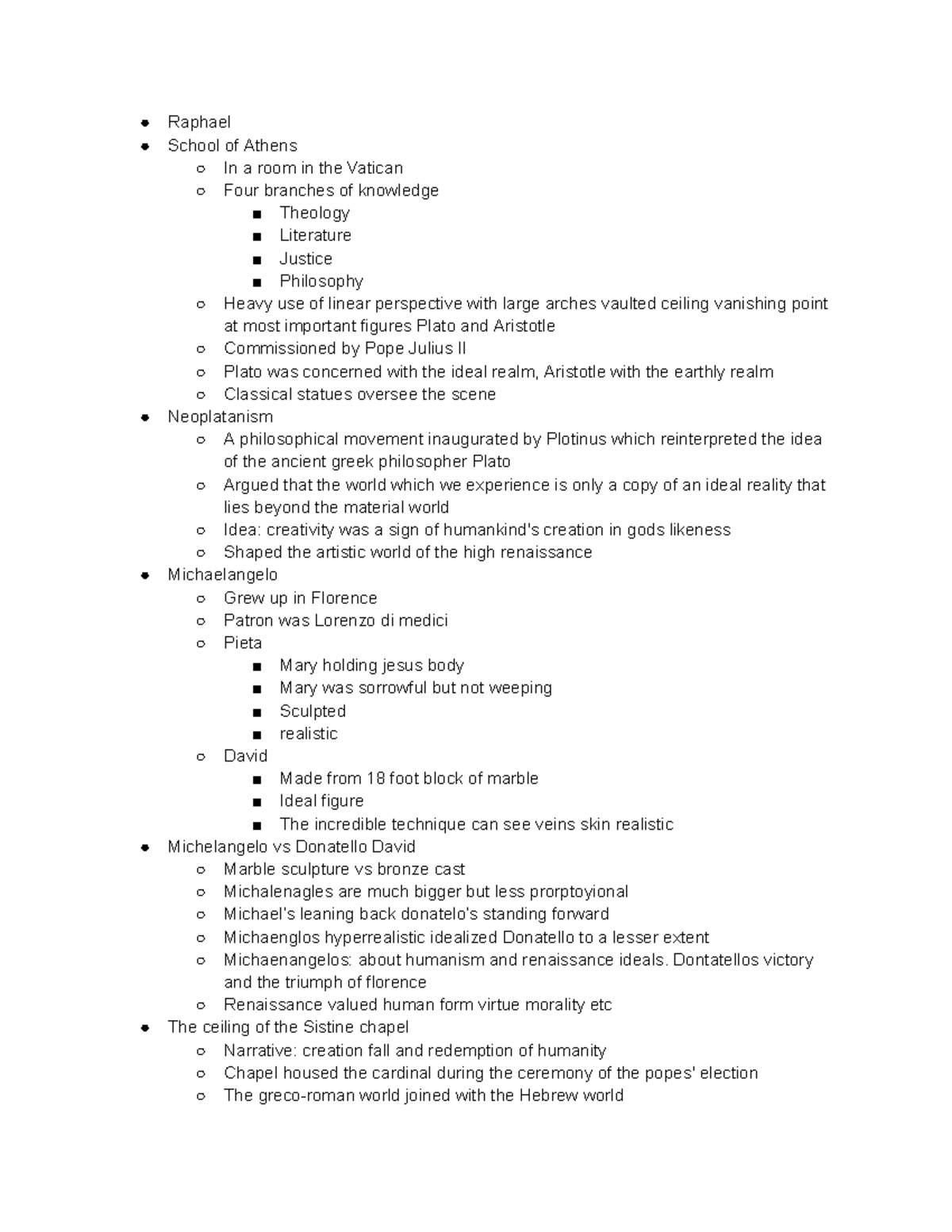 Art History 5 - Notes From Prof. Lipinski's class - Raphael School of ...