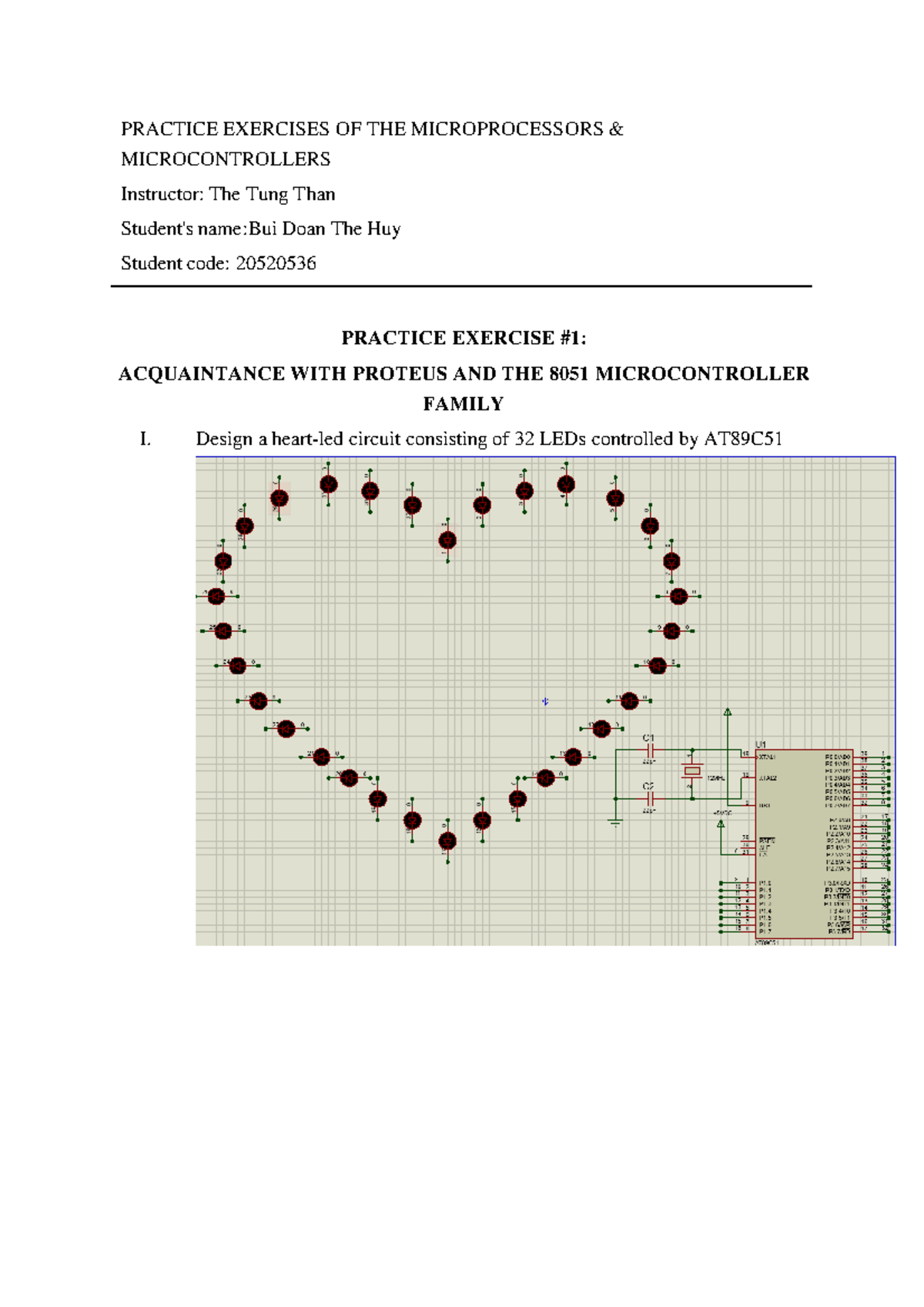 LAB1-20520536-Bui Doan The Huy - PRACTICE EXERCISES OF THE MICROPROCESSORS & MICROCONTROLLERS ...