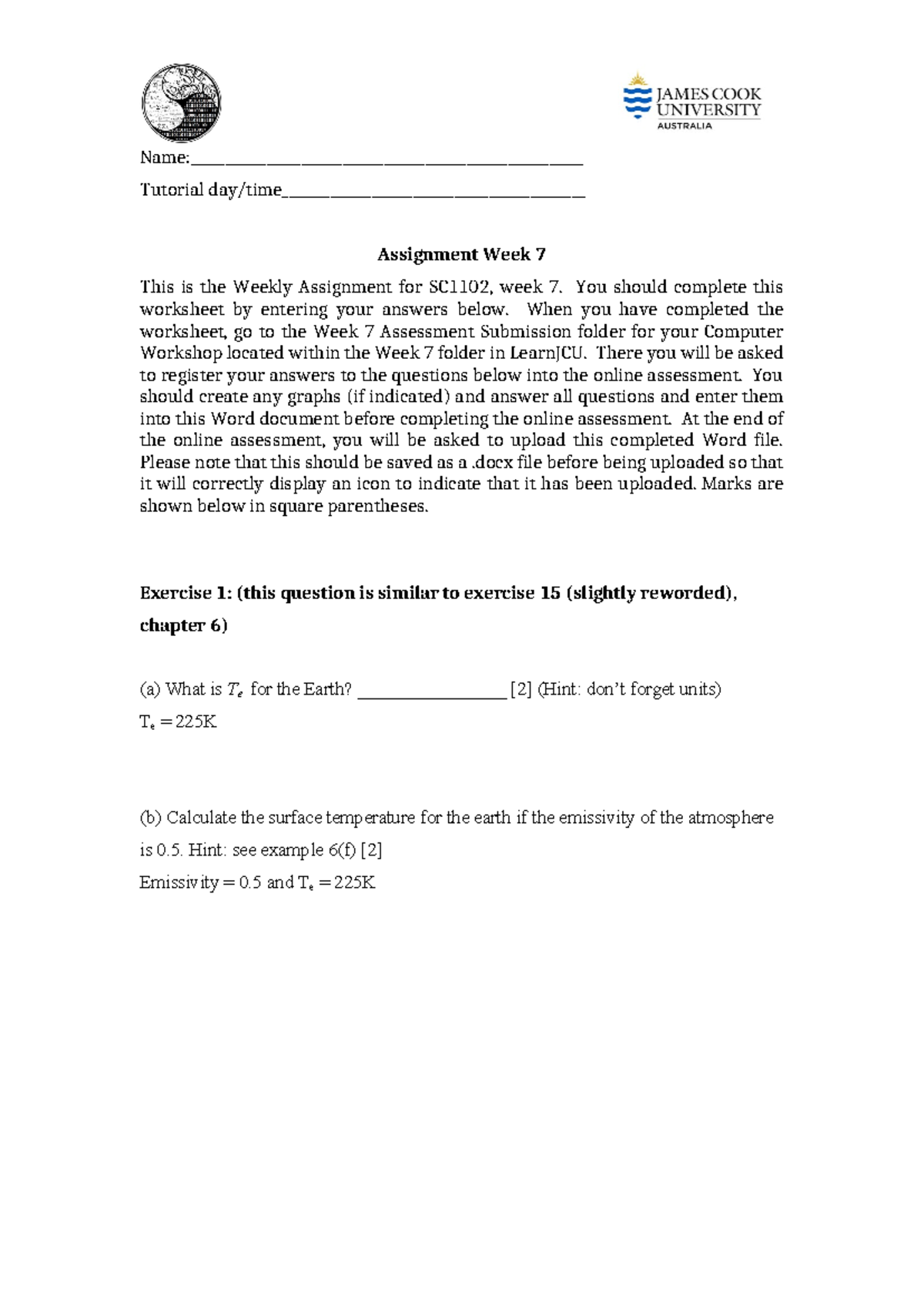 SC1102 assignment week 7 - SC Modelling Natural Systems - Studocu